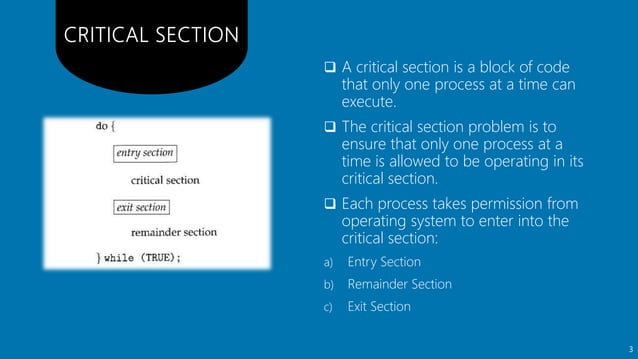 Critical Section In Operating System Pptx Operating Systems Computer Software And Applications