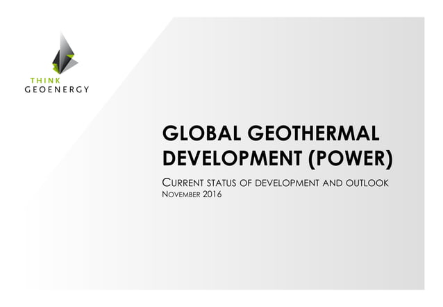Geothermal Energy - Global Development Status | PPT