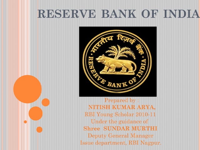 Functions of Reserve Bank of India | PPT