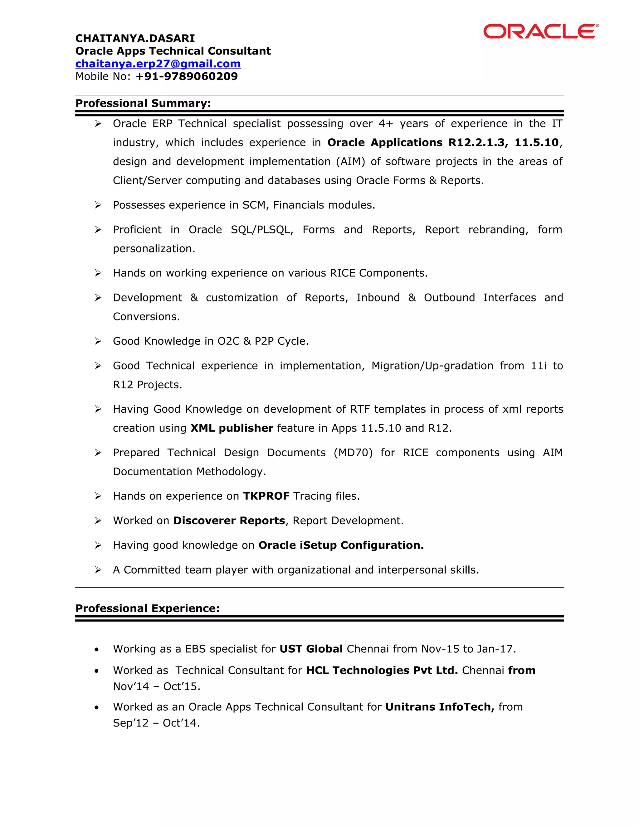 chaitanya_Resume | PDF