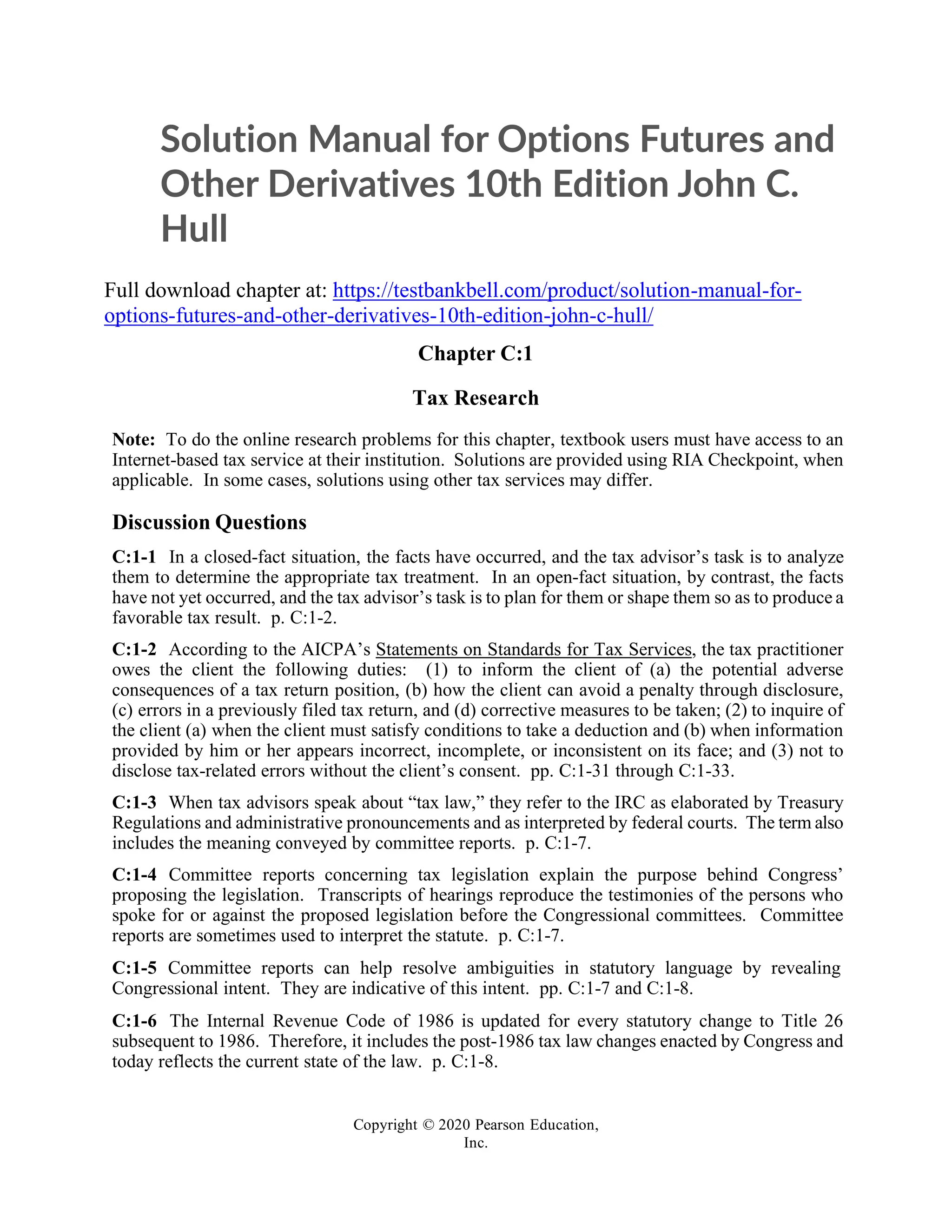 Solution Manual for Options Futures and Other Derivatives 10th Edition ...