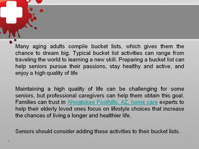 7 Bucket List Ideas for Aging Adults | PPT