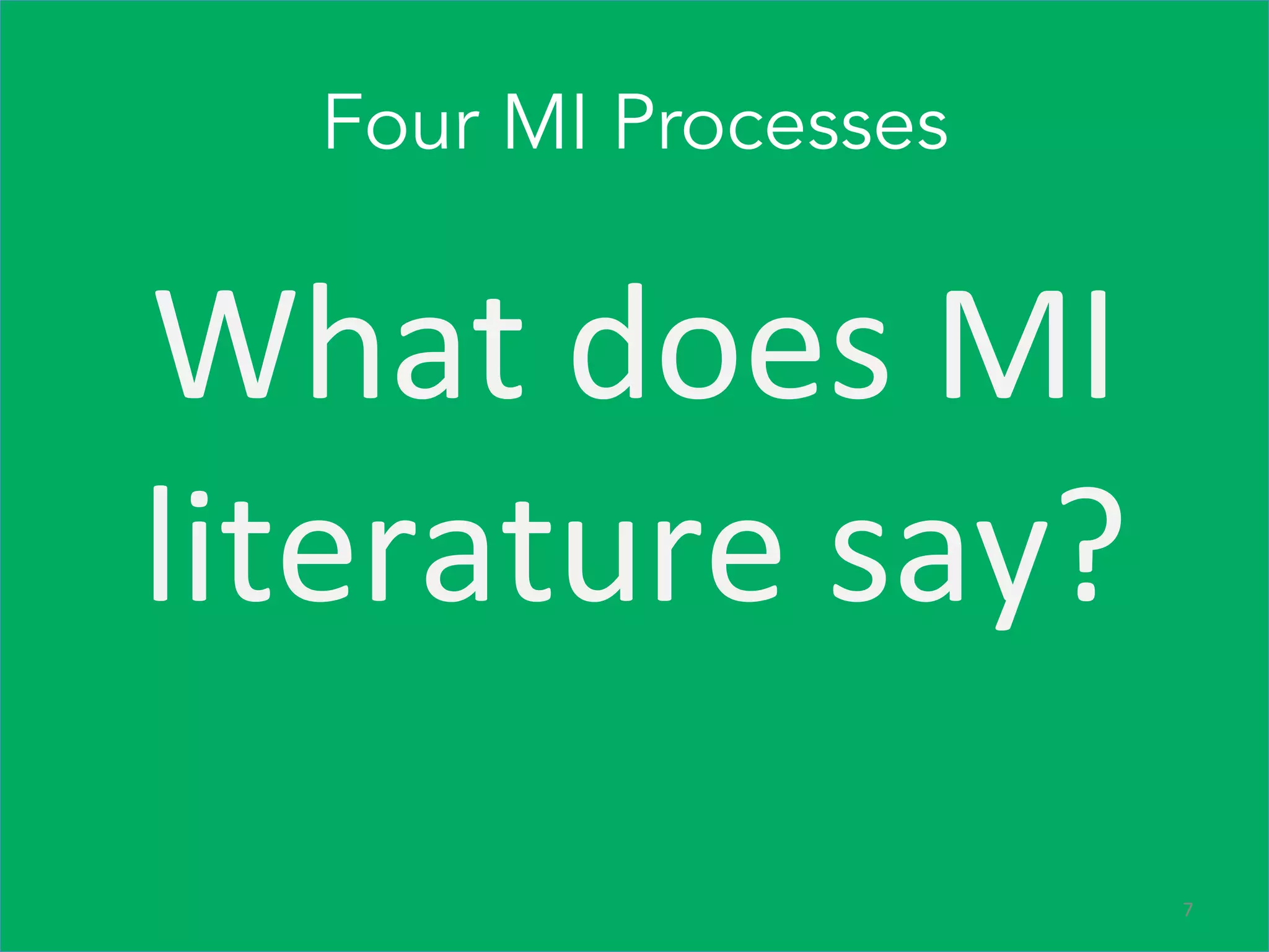 Motivational Interviewing (MI) Club - The 4 MI Processes | PDF