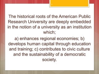 The American Research University Serving Society - Mary L. Walshok Ph.D ...