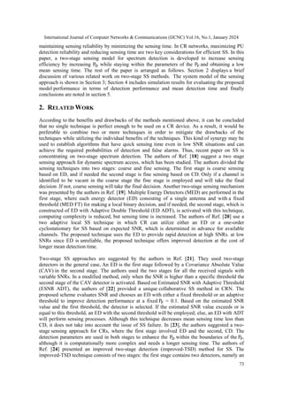Sensing Time Improvement Using Two Stage Detectors for Cognitive Radio ...