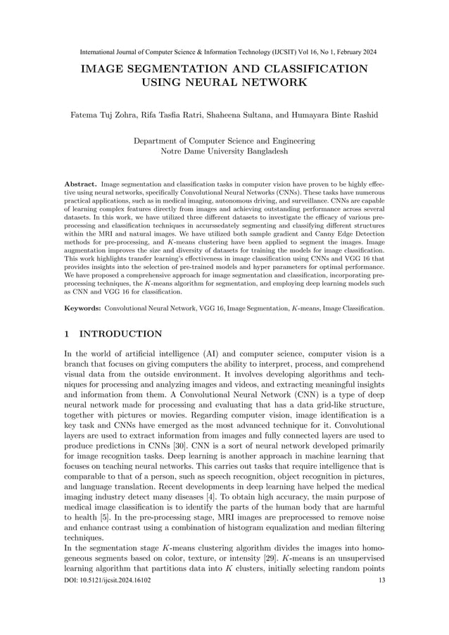 Image Segmentation And Classification Using Neural Network Pdf