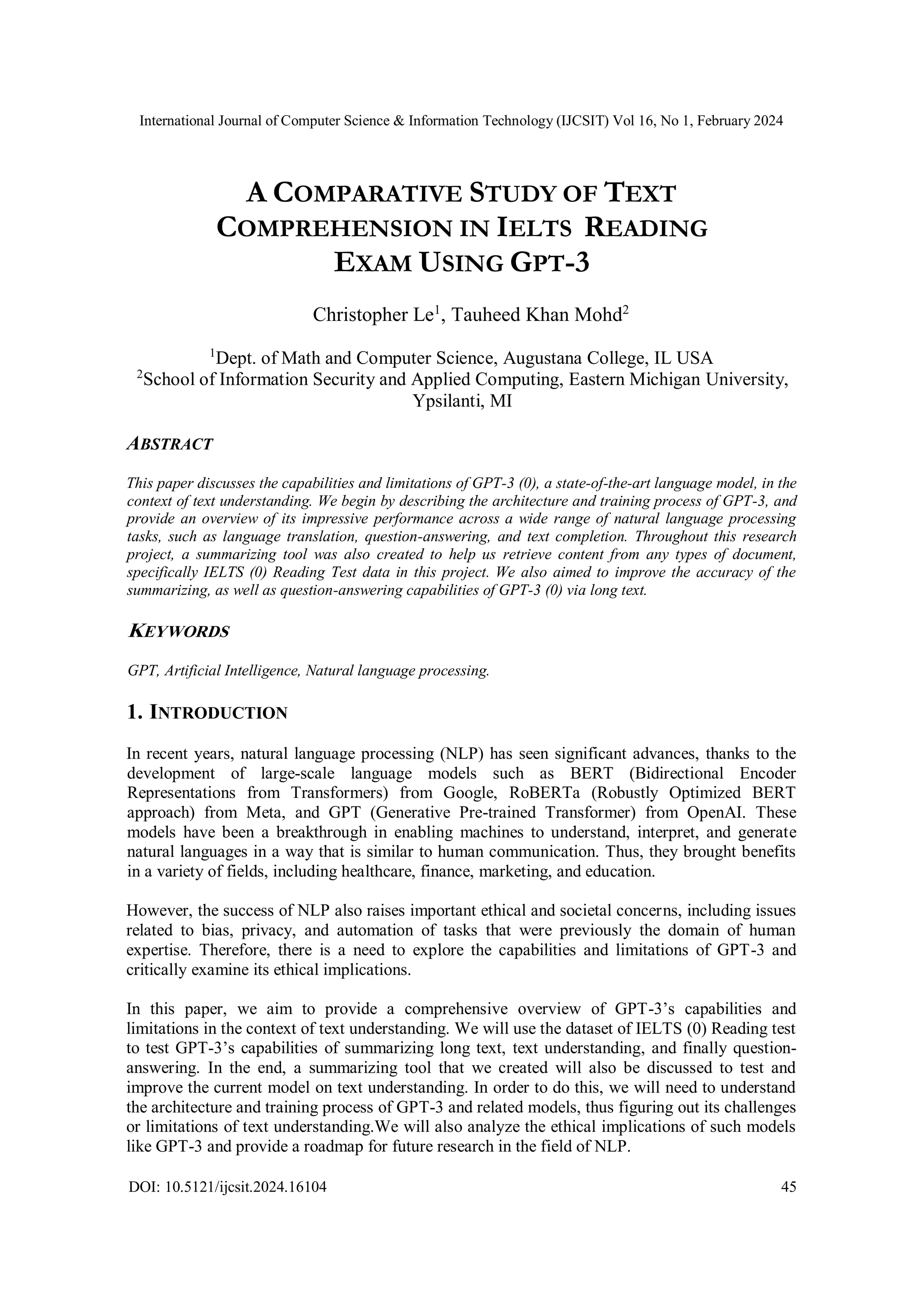 A Comparative Study of Text Comprehension in IELTS Reading Exam using ...