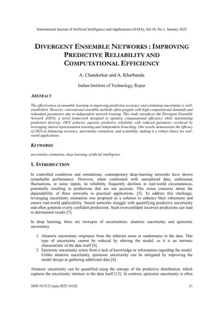 Divergent Ensemble Networks : Improving Predictive Reliability and ...