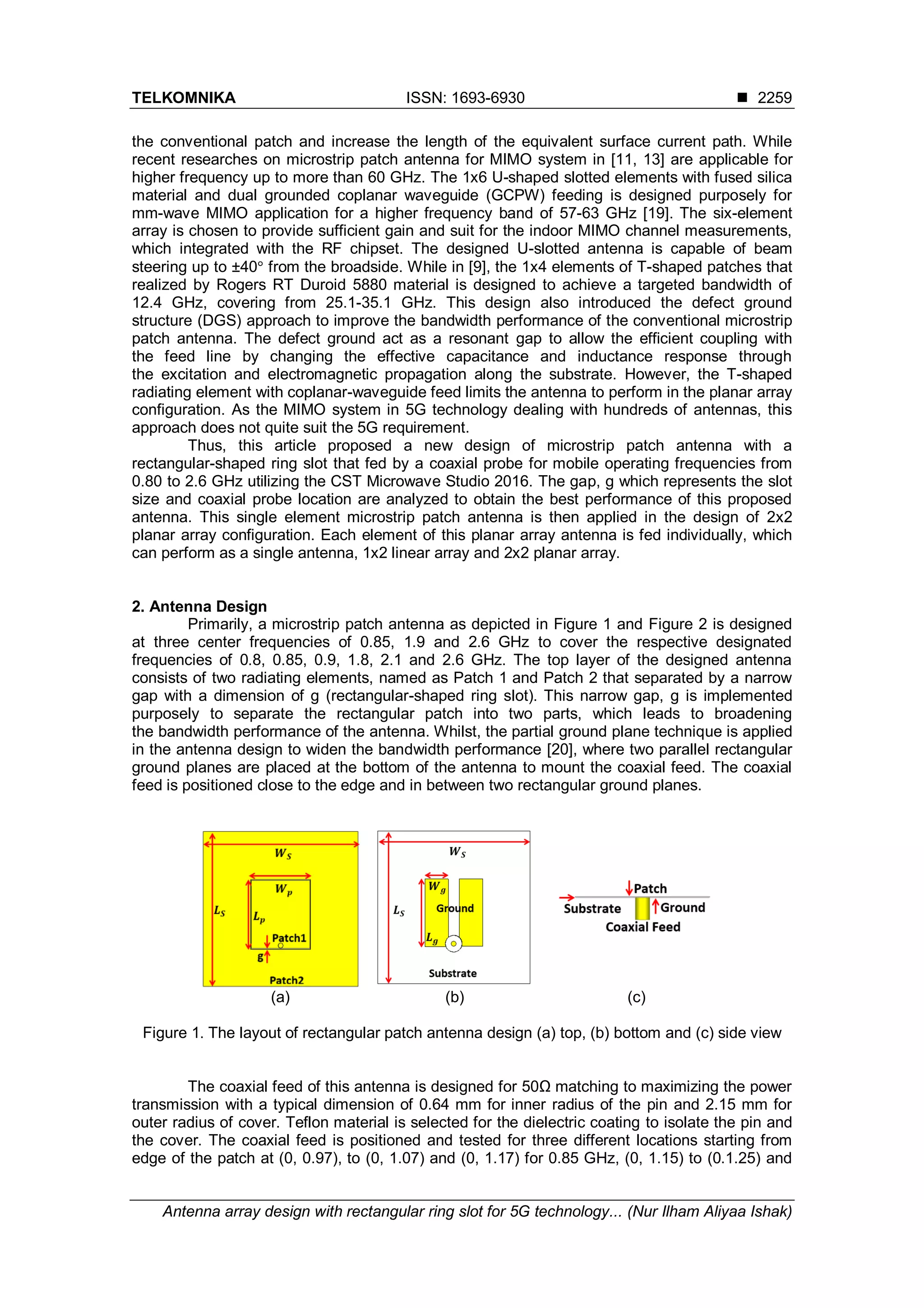Antenna array design with rectangular ring slot for 5G technology | PDF