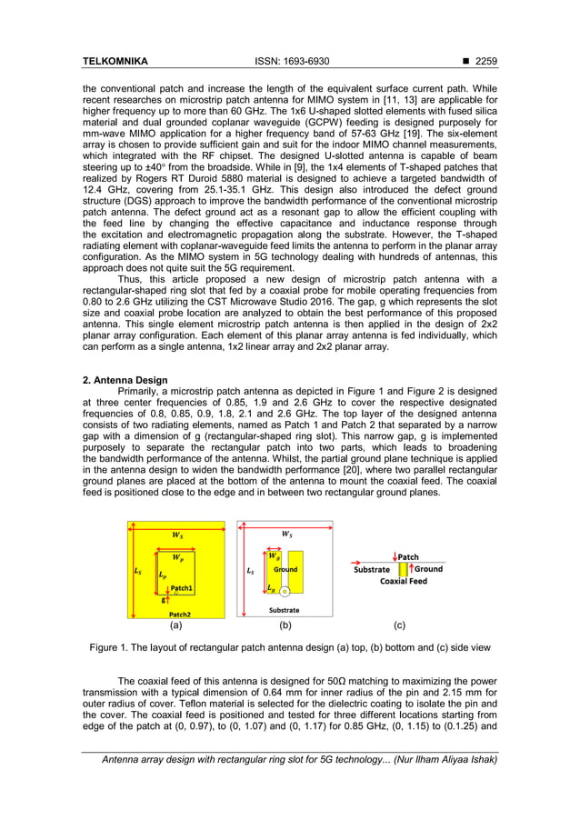 Antenna array design with rectangular ring slot for 5G technology | PDF