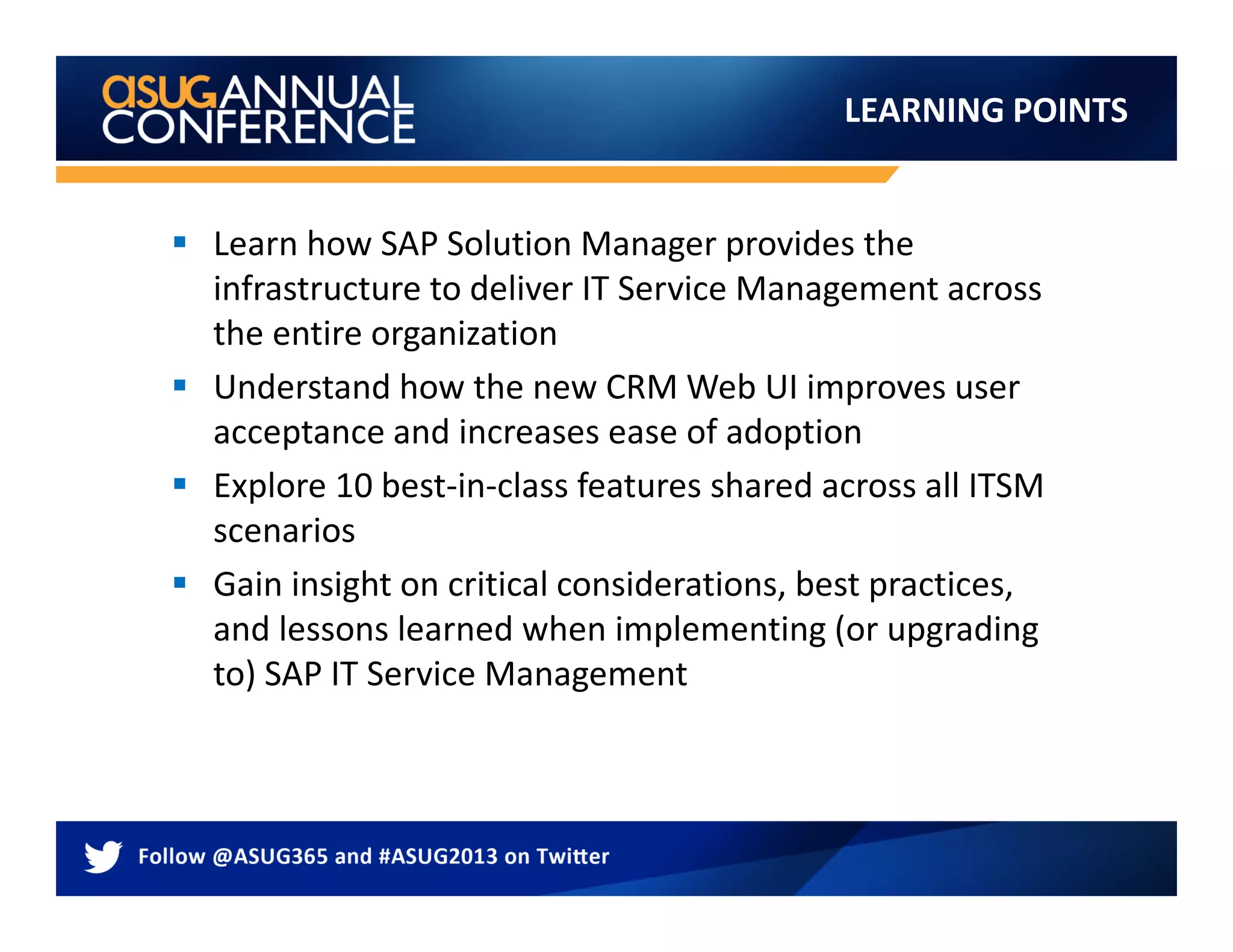 1613 it service management in sap solution manager, value beyond it | PPT