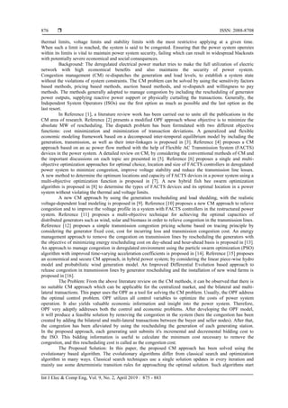 Optimal power flow based congestion management using enhanced genetic algorithms | PDF