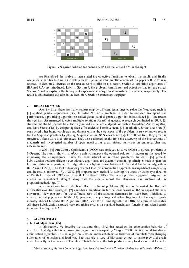 Hybridization of Bat and Genetic Algorithm to Solve N-Queens Problem | PDF