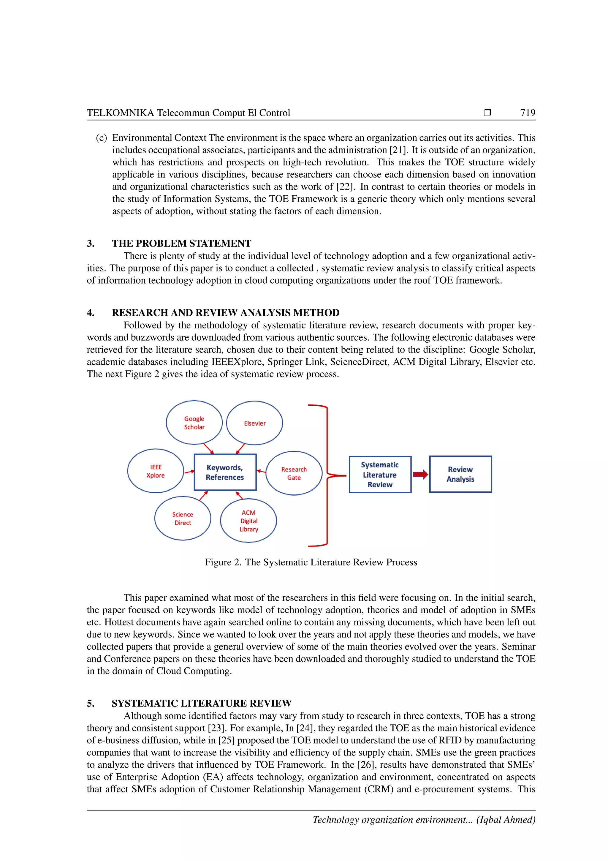 Technology organization environment framework in cloud computing | PDF