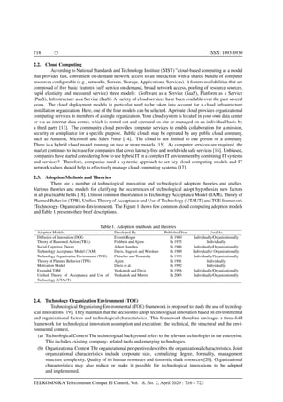 Technology organization environment framework in cloud computing | PDF