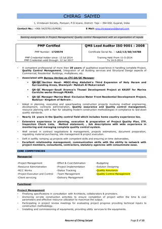 Chirag's CV as on 13-05-2015 | PDF