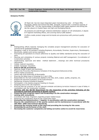 Chirag's CV as on 13-05-2015 | PDF