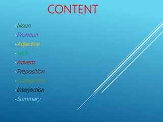 Parts of speech !! | PPTX
