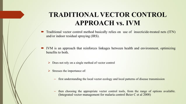 Integrated vector management | PPTX | Infectious Diseases | Diseases ...