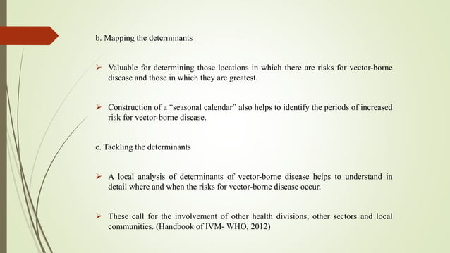 Integrated vector management | PPTX | Infectious Diseases | Diseases ...