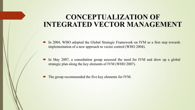 Integrated vector management | PPTX | Infectious Diseases | Diseases ...