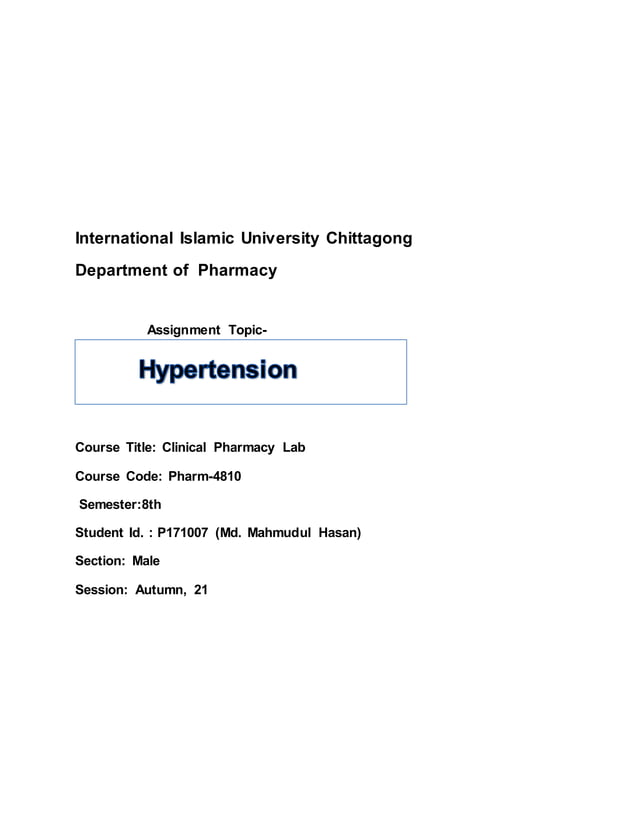 Hypertension | DOCX