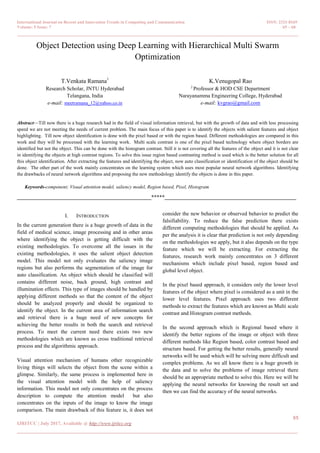 Object Detection using Deep Learning with Hierarchical Multi Swarm Optimization | PDF
