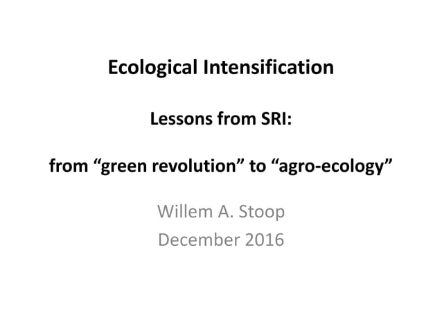 1615 Ecological Intensification - Lessons from SRI from Green ...