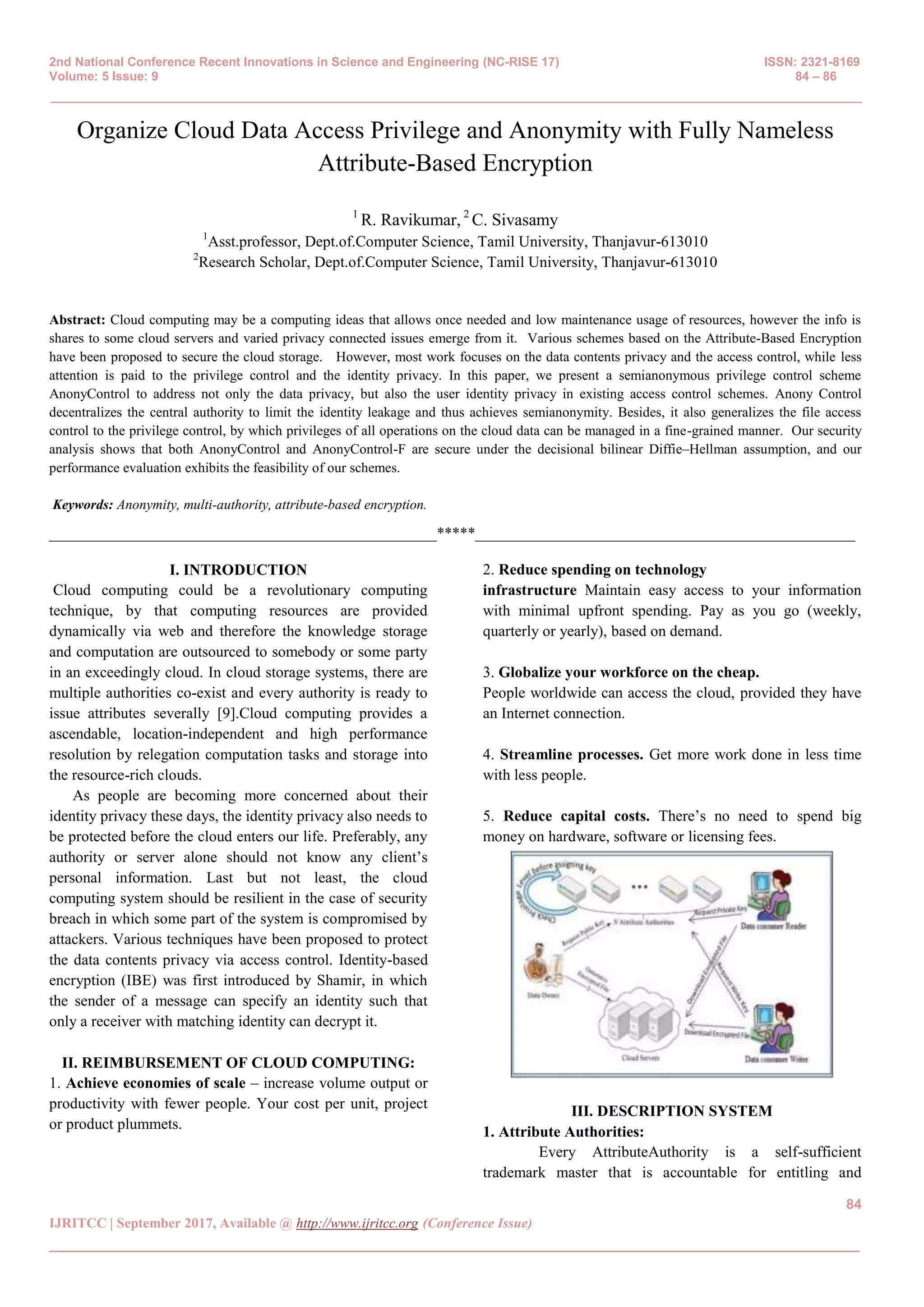 Organize Cloud Data Access Privilege and Anonymity with Fully Nameless Attribute-Based ...