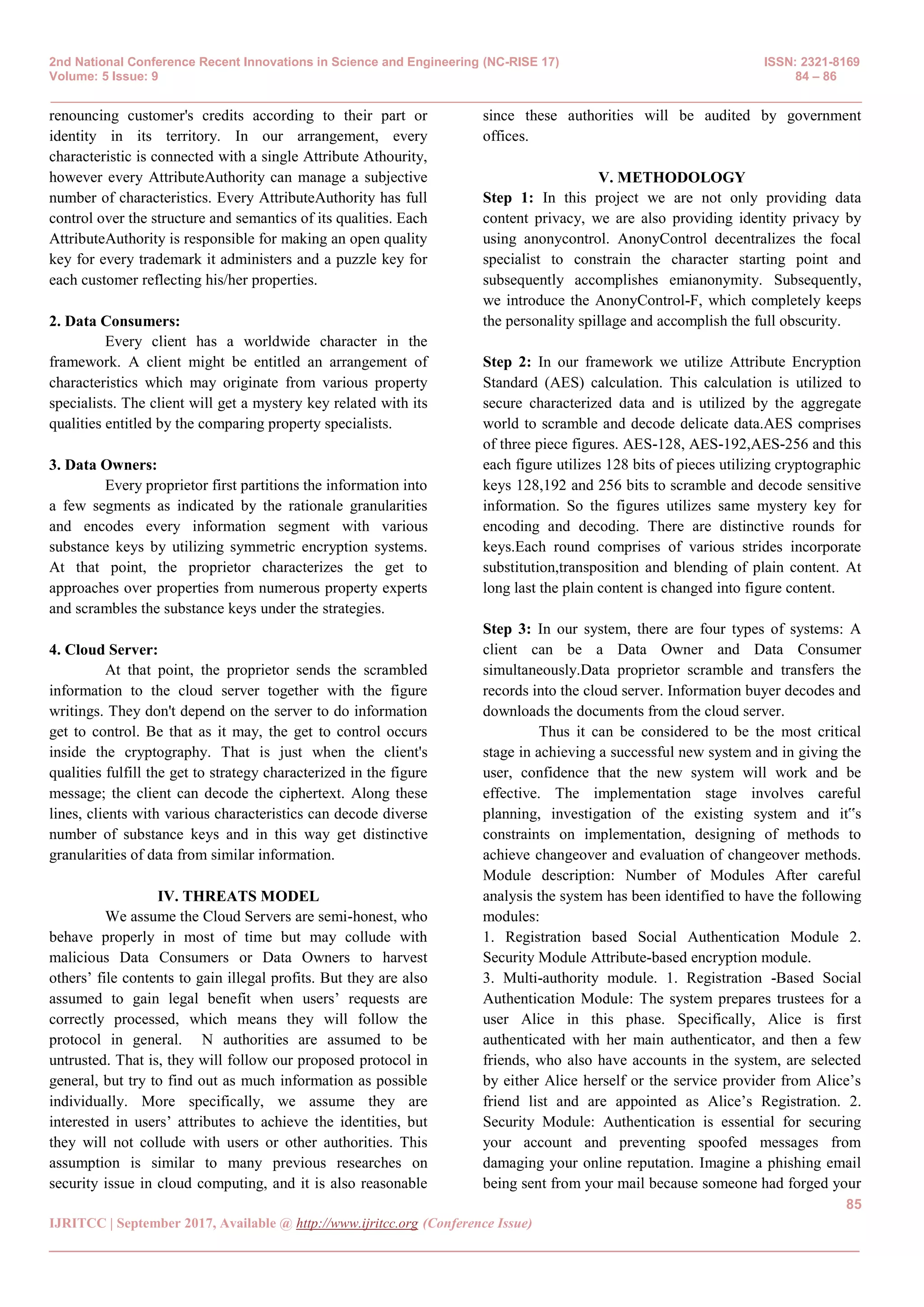 Organize Cloud Data Access Privilege and Anonymity with Fully Nameless Attribute-Based ...