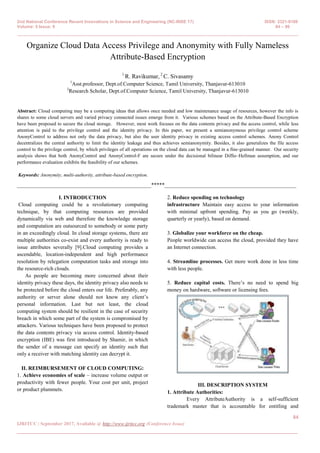 Organize Cloud Data Access Privilege and Anonymity with Fully Nameless Attribute-Based ...