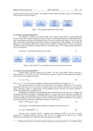 Distinctive features for normal and crackles respiratory sounds using cepstral coefficients | PDF