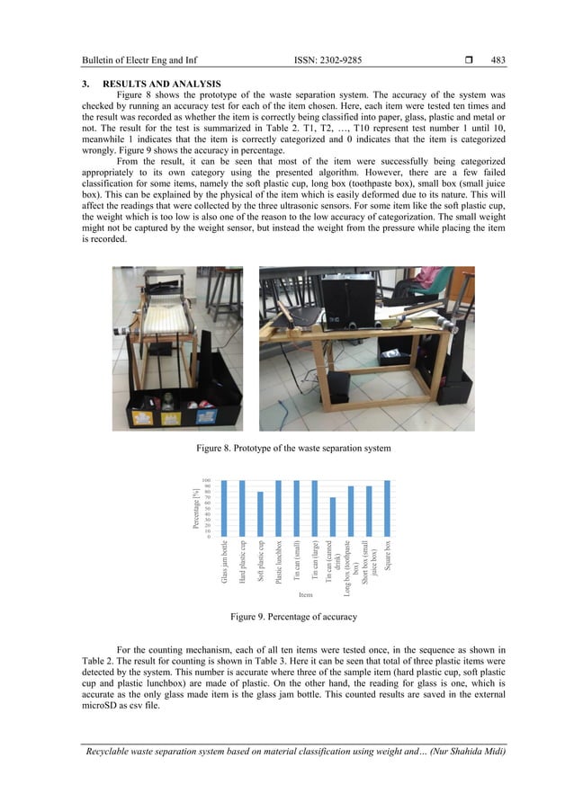 Recyclable waste separation system based on material classification ...