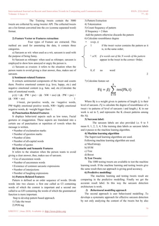 Sarcasm Detection and User Behaviour Analysis | PDF