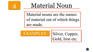 NOUN, EXAMPLES, TYPES with infographics PPT | PPTX