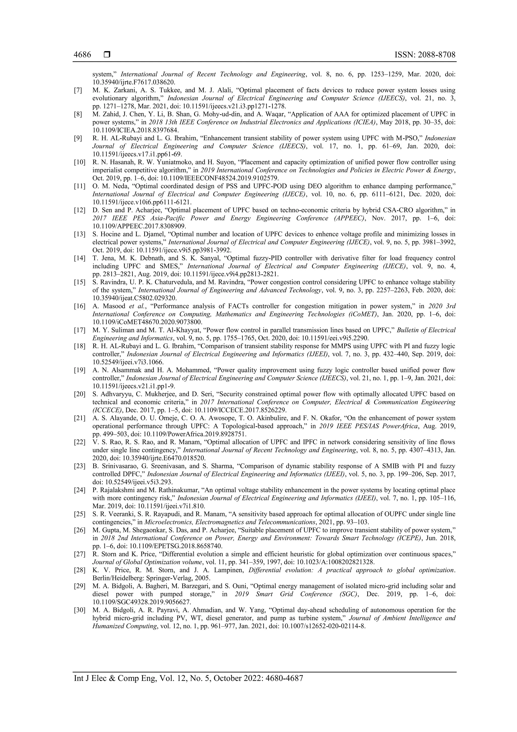 Optimal siting and sizing of unified power flow controller using sensitivity constrained ...