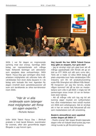 Talent Focus Week IKEA Sweden | PDF