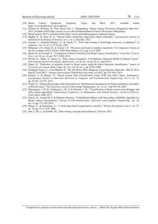 Comparative analysis on bayesian classification for breast cancer ...