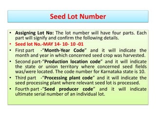 16&17. seed certification | PPTX | Agriculture | Industries