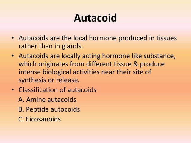 Autacoids Pharmacology | PPTX