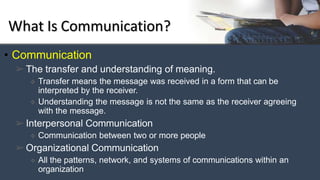 Managers and Communications in Education | PPTX