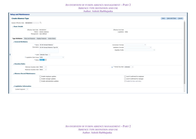An Overview of Fusion Absence Management Absence Type Definition and ...