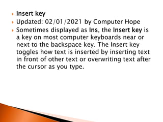 Ms word explore key functions in insert. | PPT