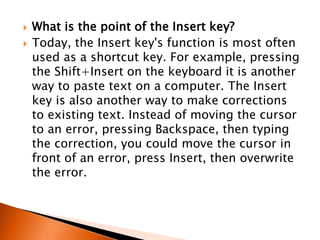 Ms word explore key functions in insert. | PPT
