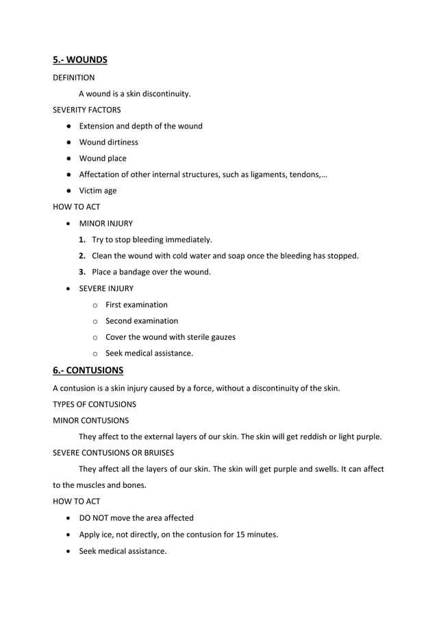 1617 first aids notes | PDF | First Aid | Injuries