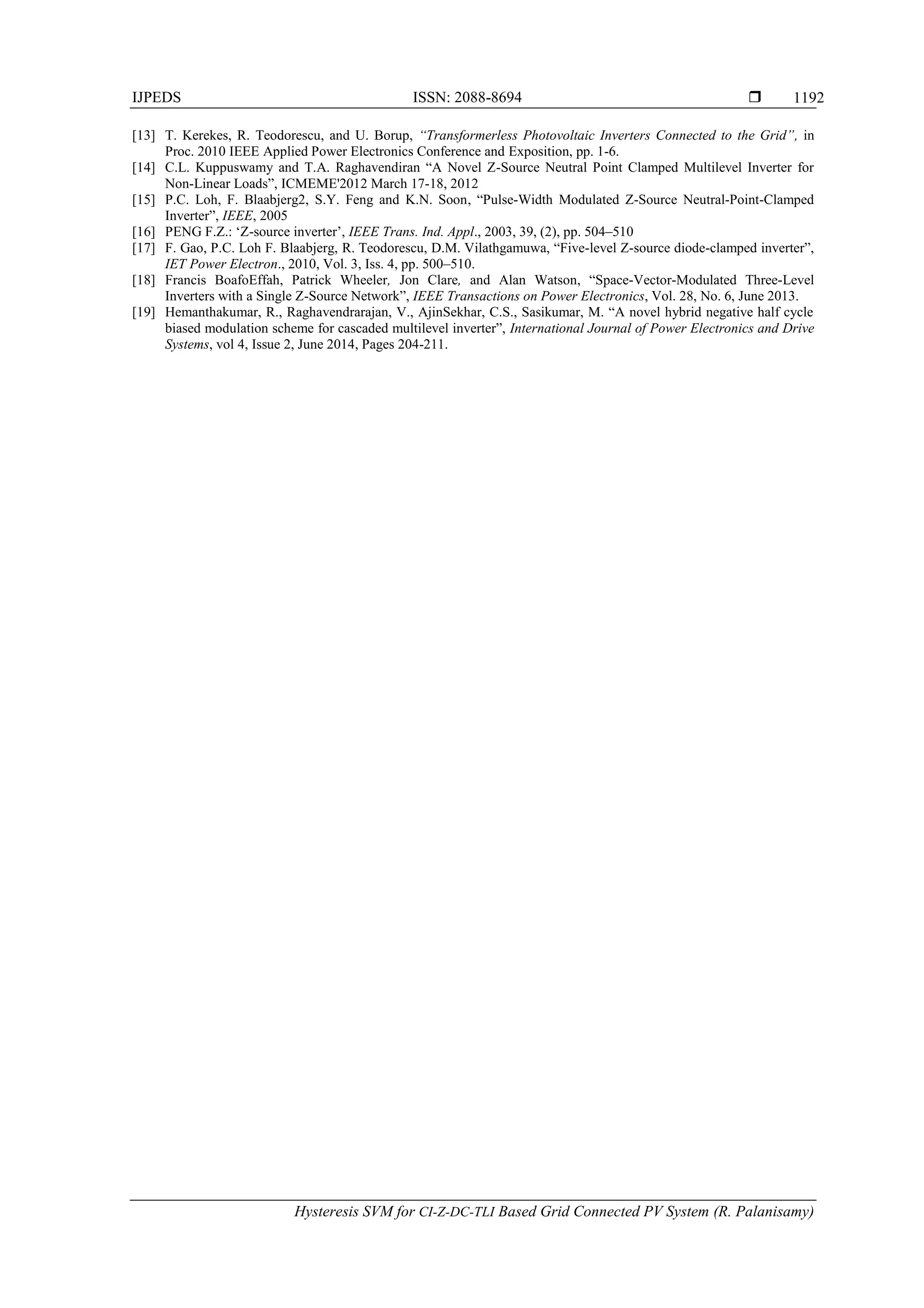 Hysteresis SVM for Coupled Inductor Z Source Diode Clamped 3-Level ...