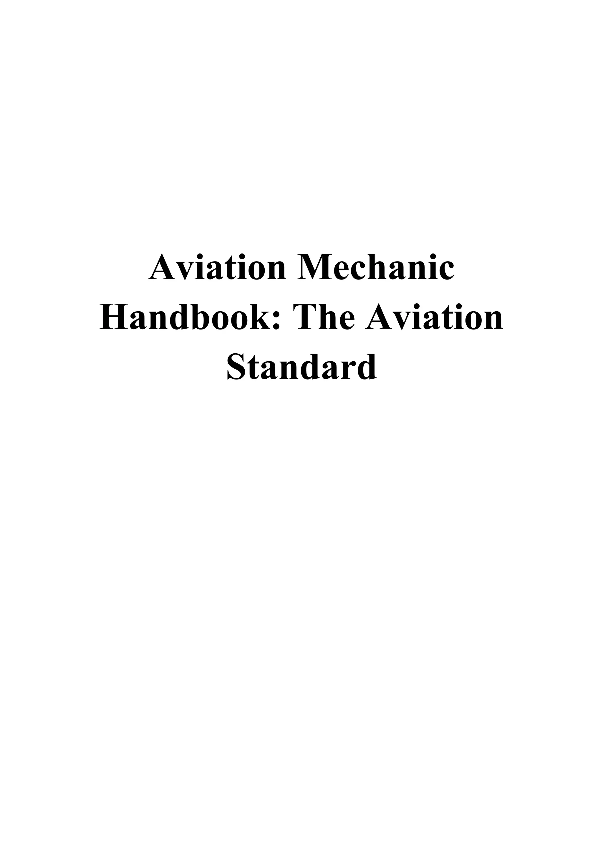 Aviation Mechanic Handbook - Dale Crane - The Aviation Standard eBook | PDF
