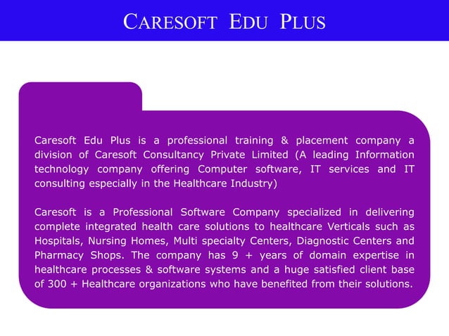 Caresoft Edu Plus presentation | PPT