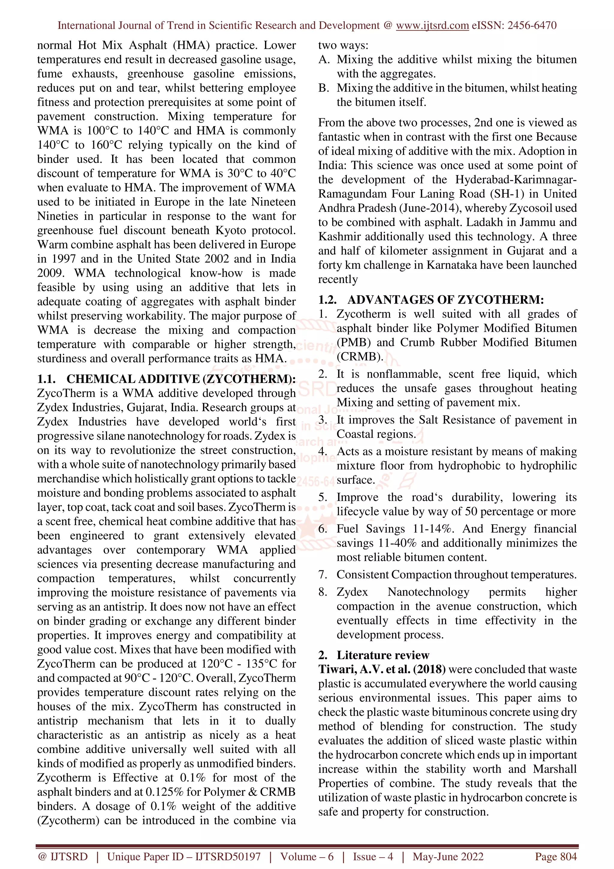 Experimental Investigation on Effect the Warm Mix Asphalt WMA Using ...