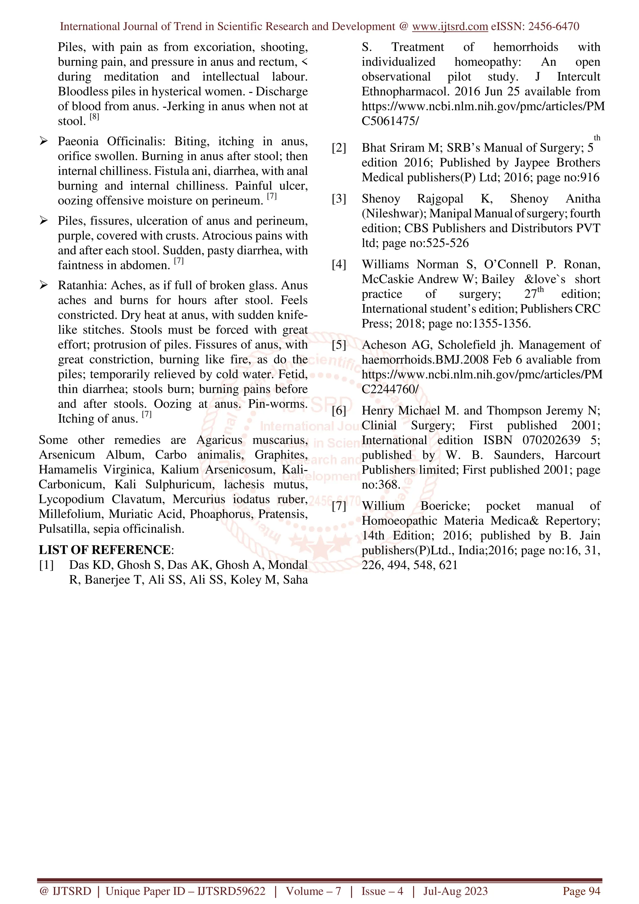 1st and 2nd Degree Piles and its Homoeopathic Management | PDF ...